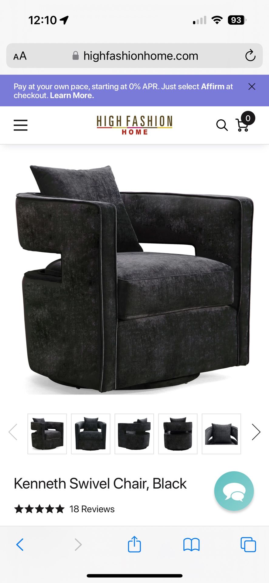 Kenneth Swivel Chair Black for Sale in Houston, TX - OfferUp