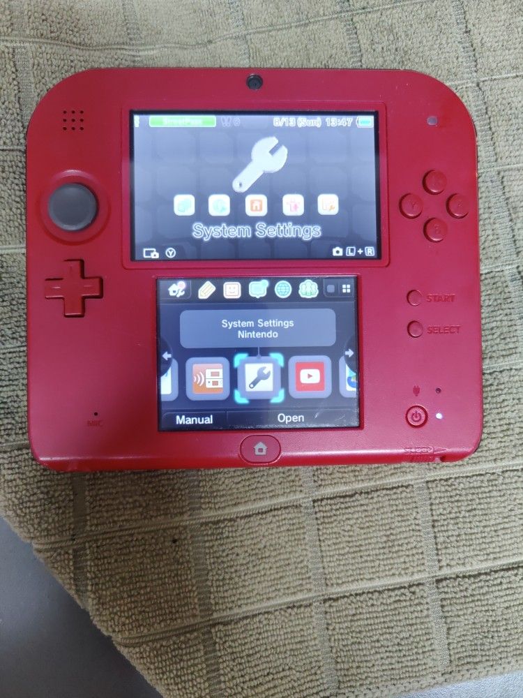 Nintendo 2DS FTR-001 Handheld Video Game System Red w Charger for Sale ...