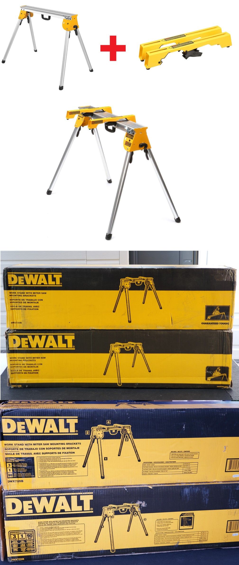 New DEWALT Heavy Duty Work Stand DWX725B with Miter Saw Workstation ...