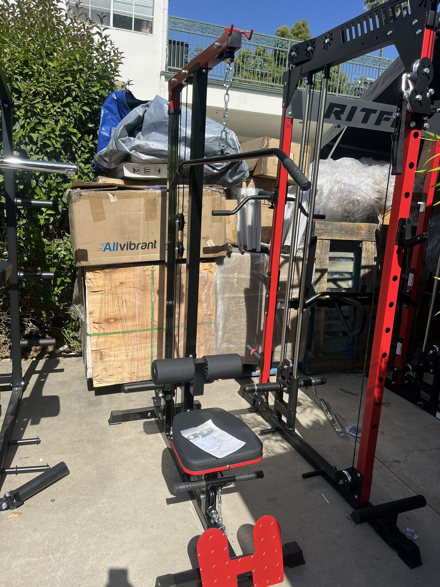 LAT Tower, LAT Pull Down and LAT Row Cable Machine with Flip-Up ...