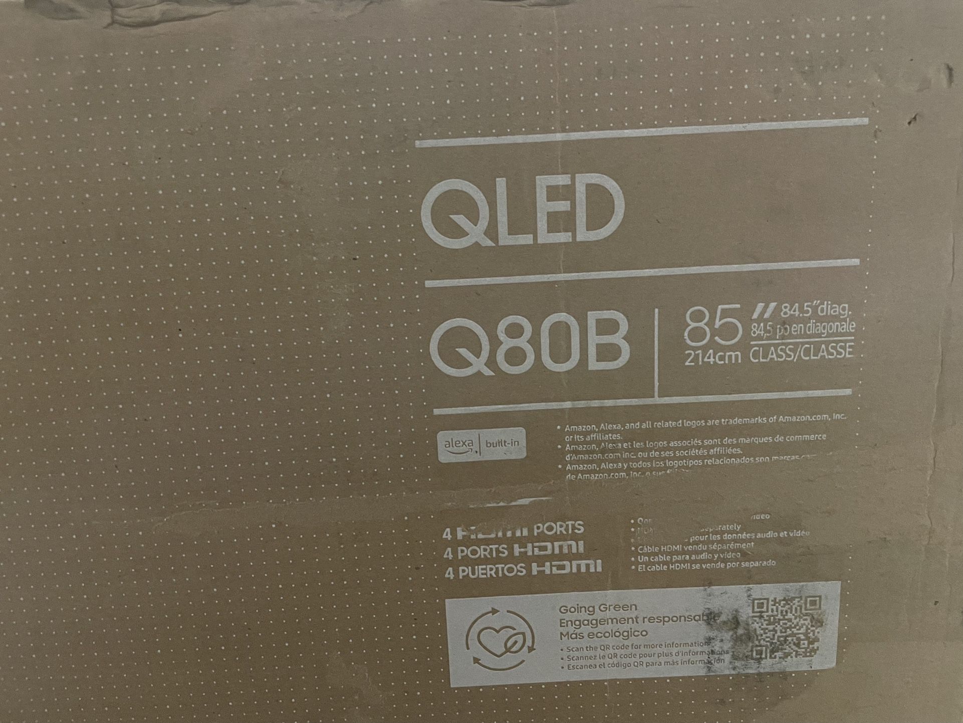SAMSUNG 85-Inch Class QLED Q80B Series 4K UHD Direct Full Array Quantum ...