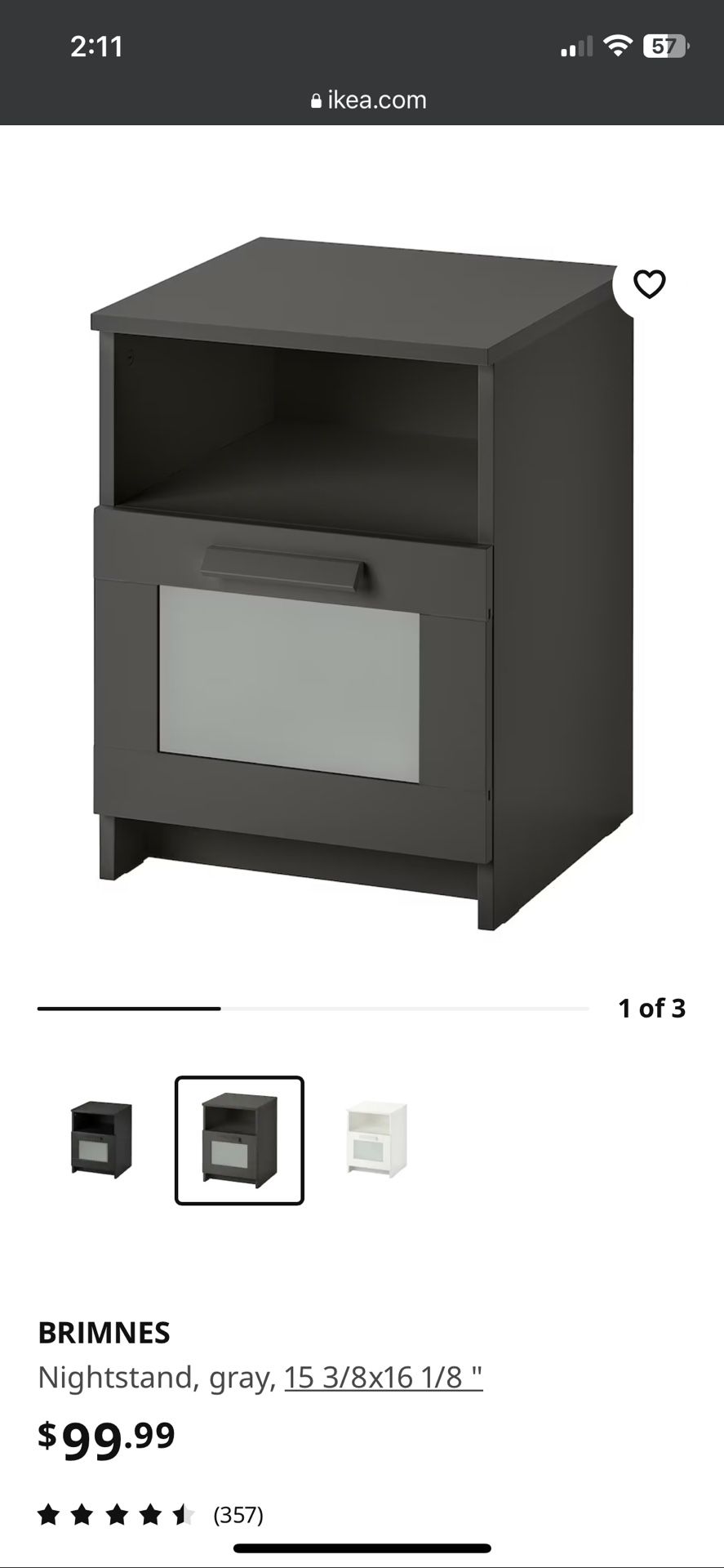 Ikea BRIMNES night of table for Sale in Jacksonville FL OfferUp