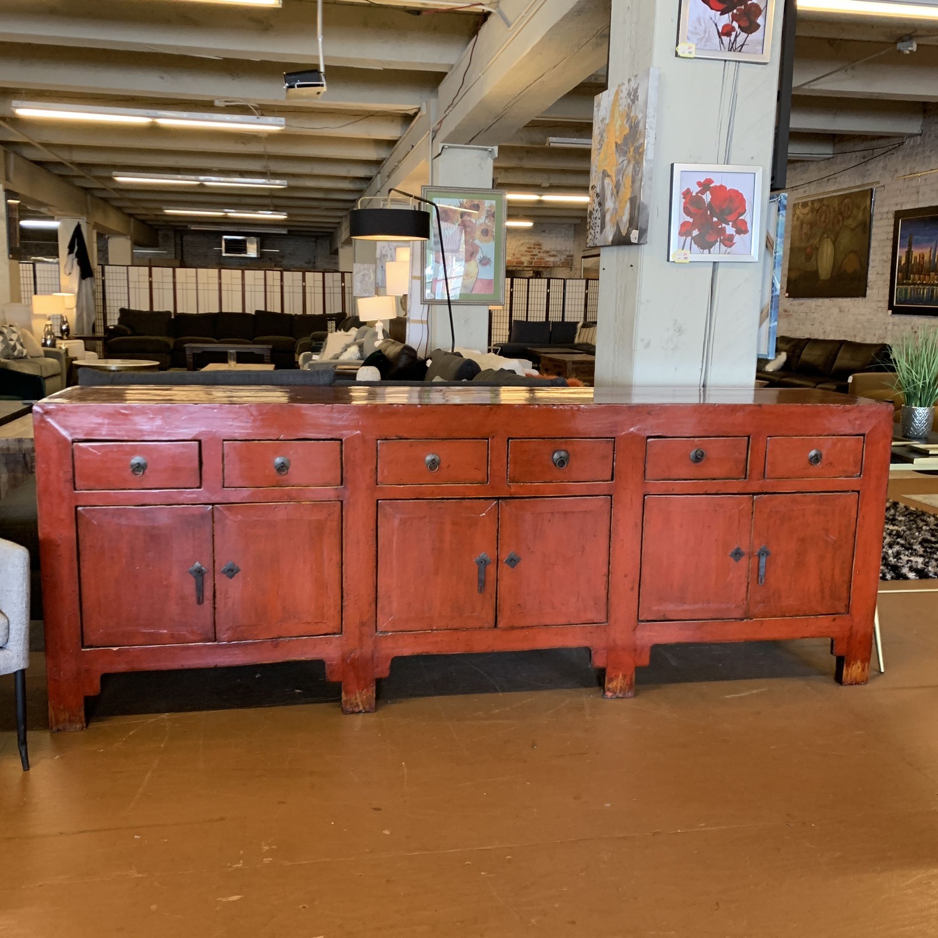 Antique Red Lacquered Sideboard for Sale in Everett, WA - OfferUp