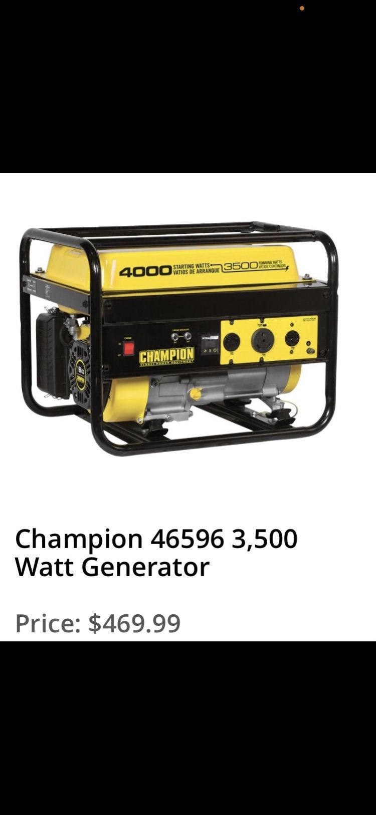Champion 4000 W Generator Used for Sale in Henderson, NV - OfferUp