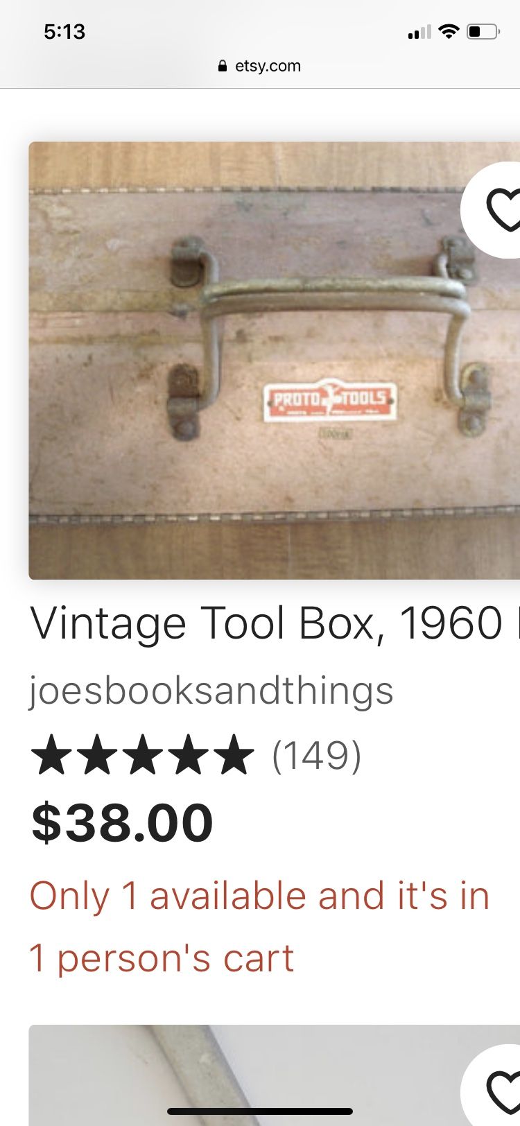 Vintage Portable Proto Metal Tool Box , Model HR 100, Split Top Toolbox ...