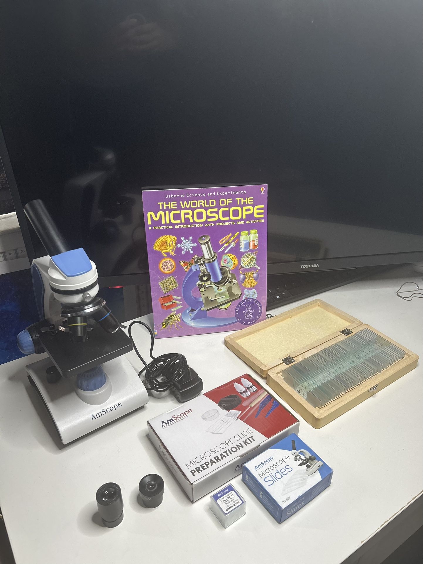 Science Experiments For Kids 9-12 AmScope 52pc 120X-1200X Starter ...