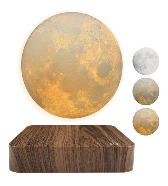 Levitating Moon Lamp, Magnetic Floating Moon Lamp Spinning Luna Night ...