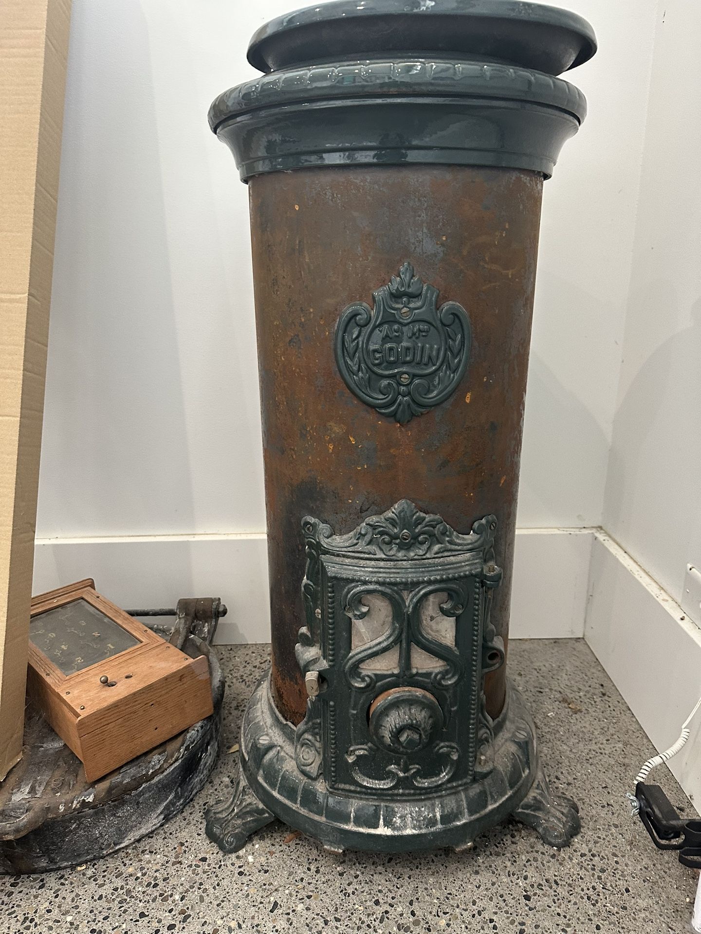Antique Godin French Enamel Cast Iron Stove for Sale in Ruston, WA ...