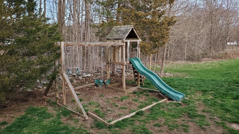 Jungle Gym With Slide, Fort, and Monkey Bars for Sale in Seymour, CT ...