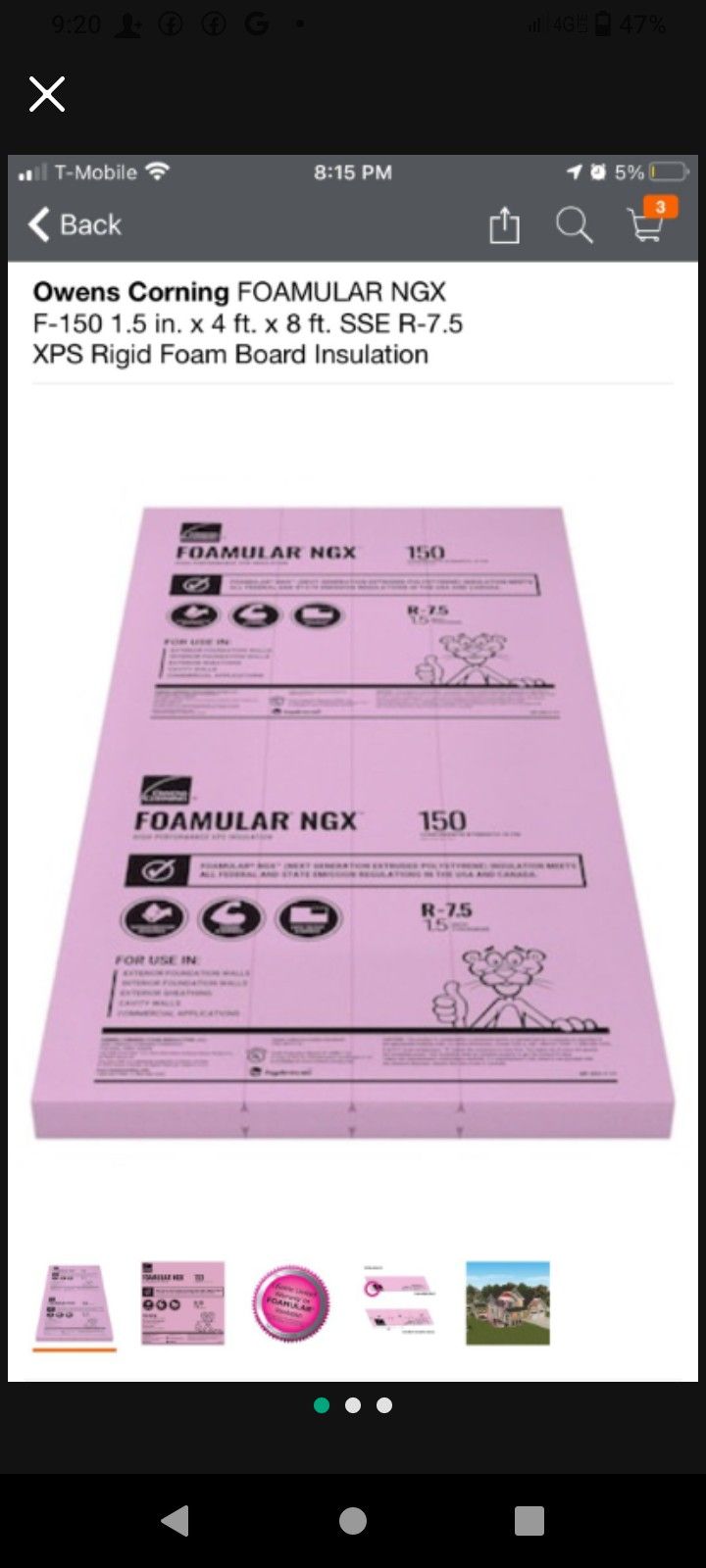 Owens Corning FOAMULAR NGX 150 Extruded Polystyrene (XPS) rigid foam ...