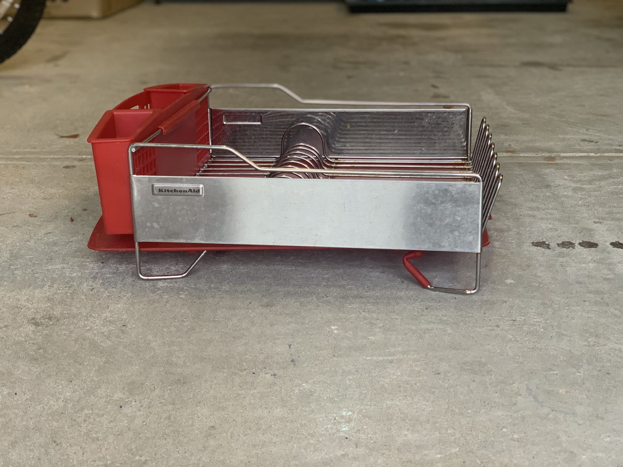 KitchenAid 5 Piece Dish Drying Rack Red and Silver Complete Set Rare ...