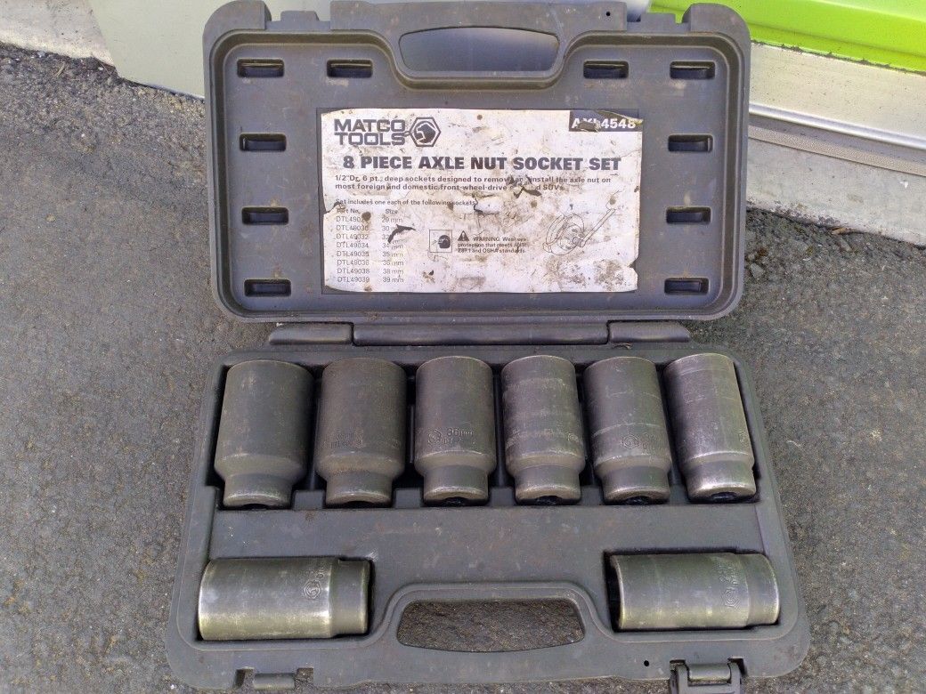 MATCO TOOLS 8 Piece AXLE NUT SOCKET SET AXL 4548 for Sale in Roy, WA ...