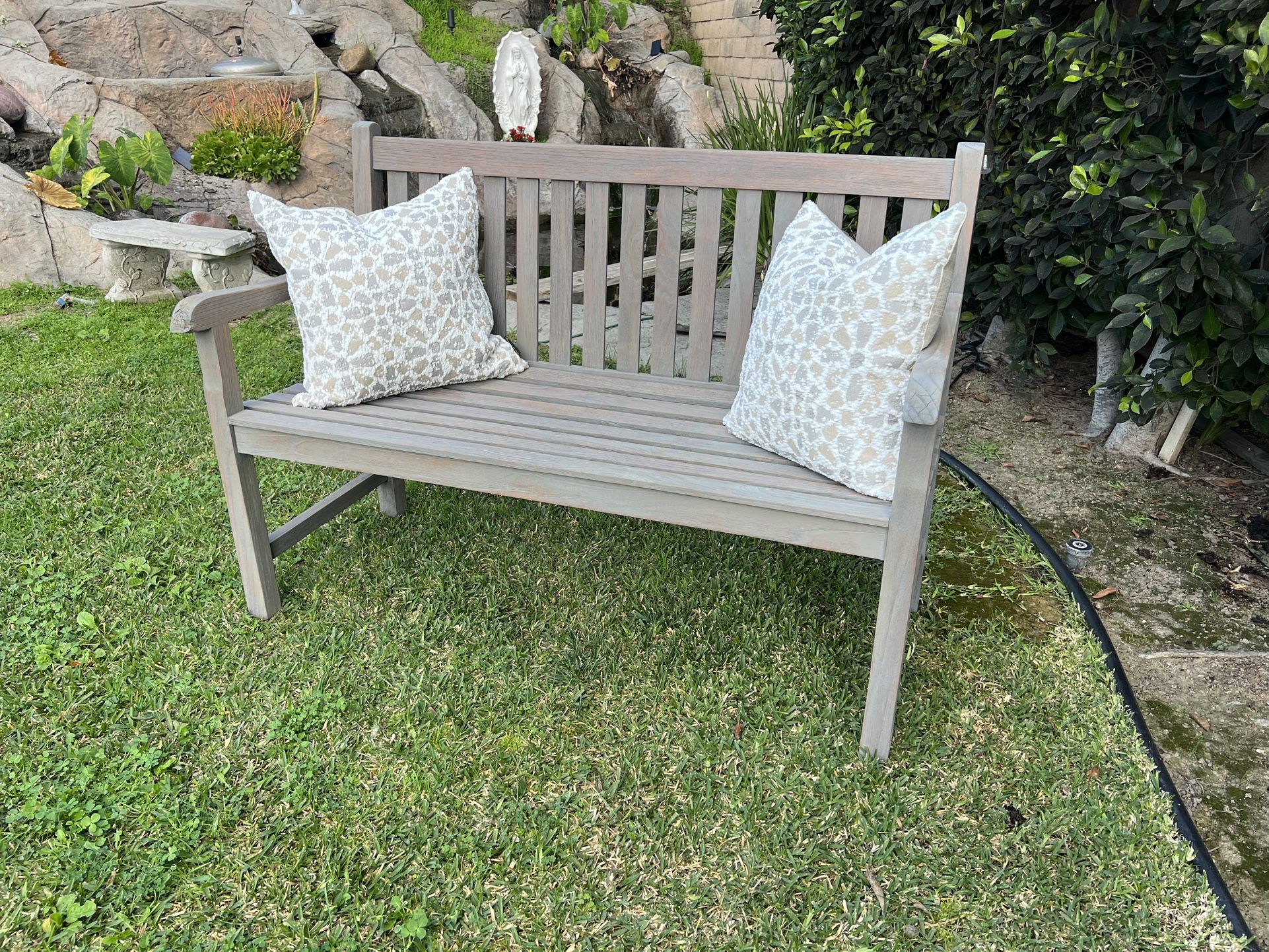 Solid Teak Outdoor Bench – Clean Modern Look (4ft) $200 OBO for Sale in ...