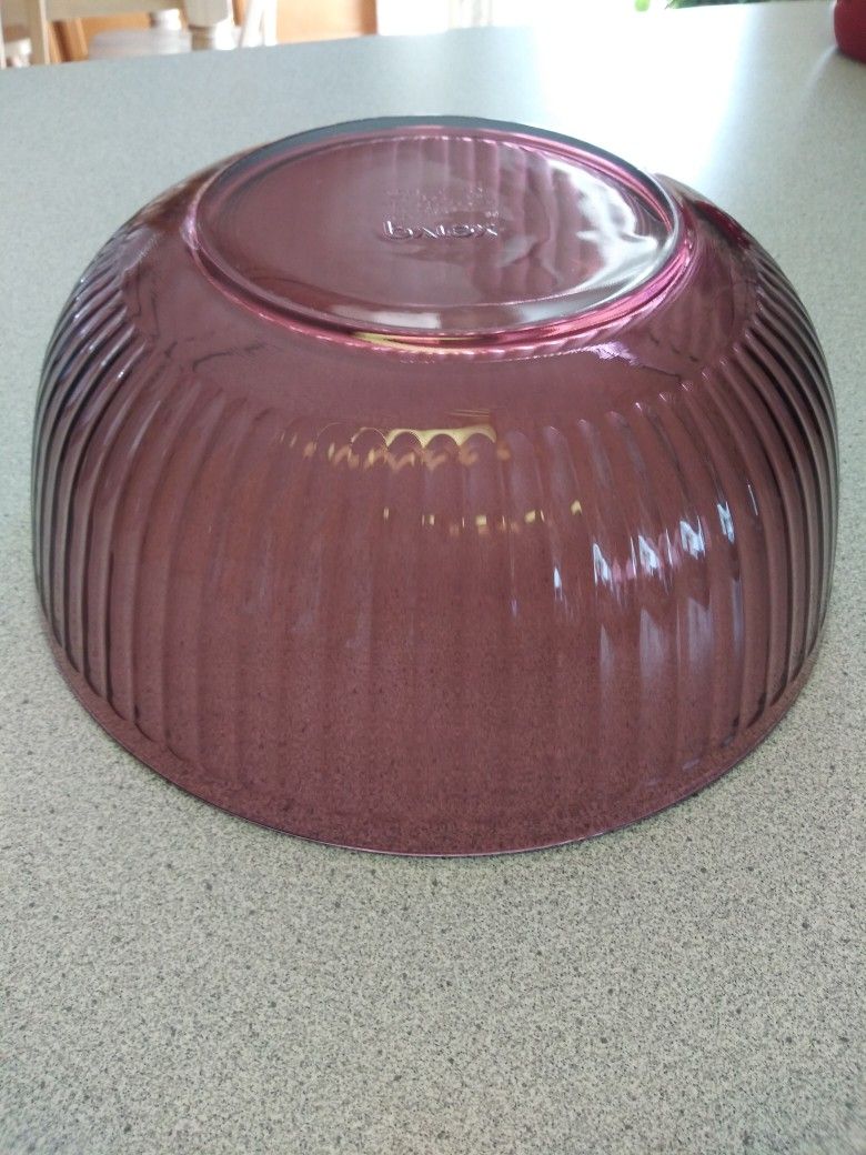 Pyrex Ribbed Cranberry Mixing Bowl for Sale in Santa Maria, CA - OfferUp