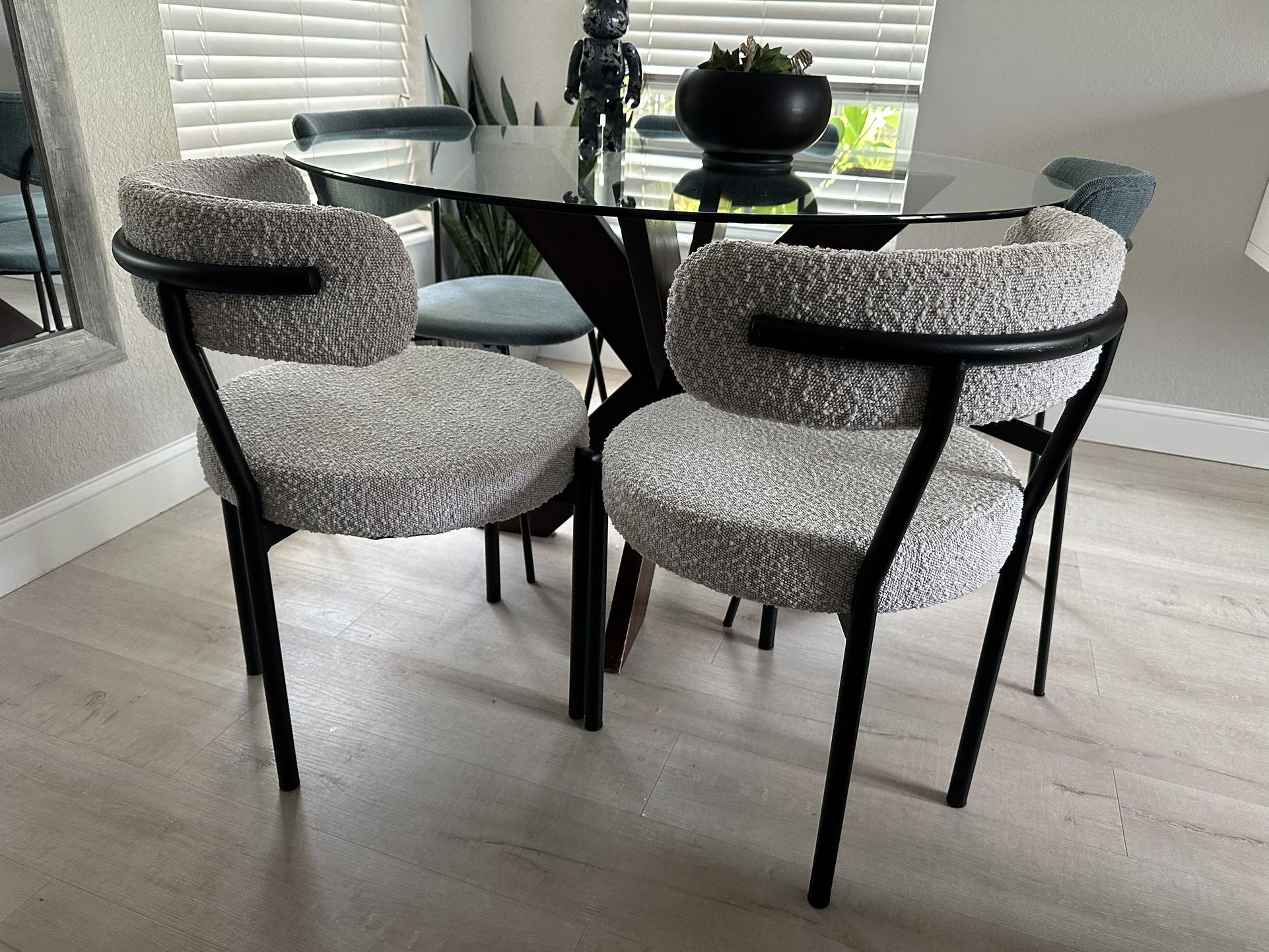 Pair of Gently Used Off-White Bouclé Chairs for Sale in Boynton Beach ...