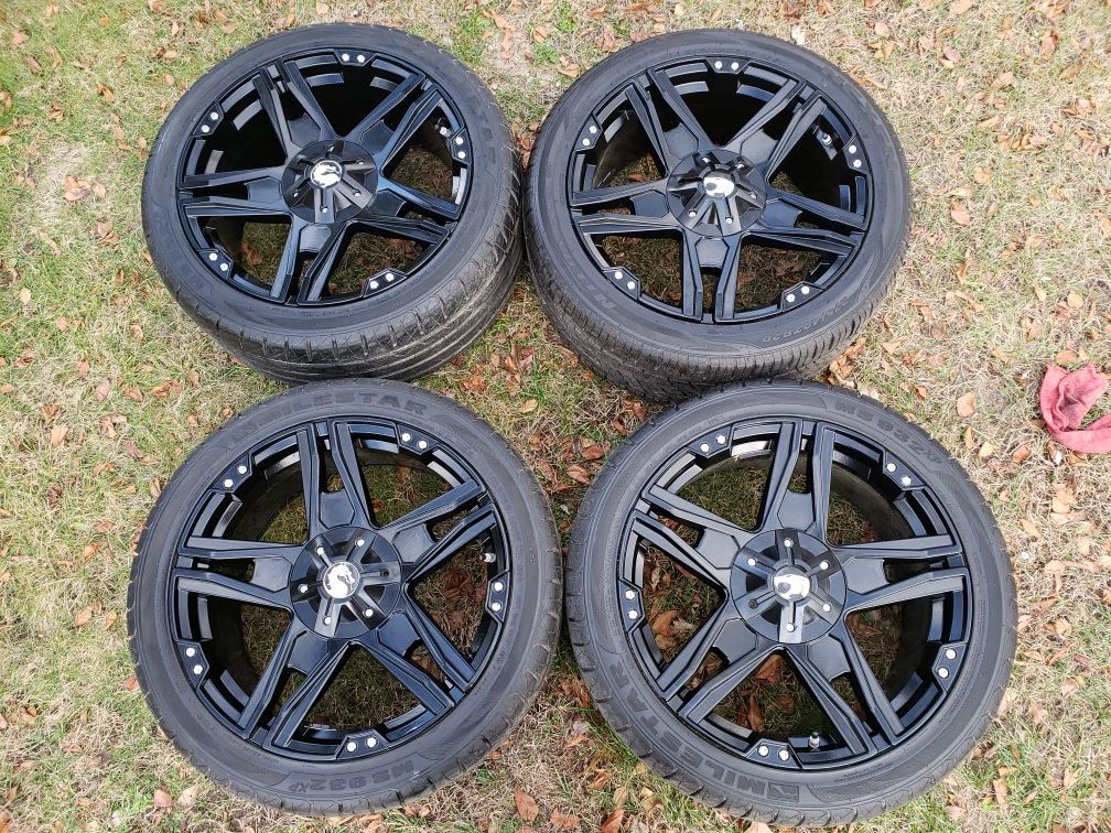 20 INCH WHEELS RIMS TIRES MATTE BLACK FINISH (20x9"/5x120mm) Set of 4 ...