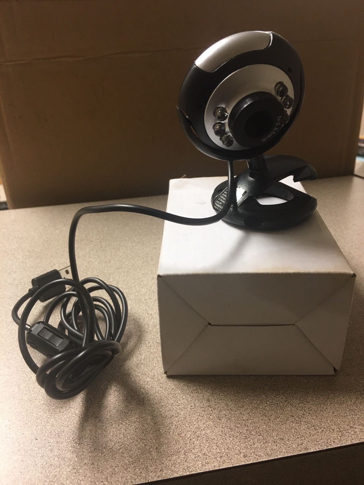 Webcam USB 2.0 Web Camera with 6 LED Light Clip-on for Sale in ...