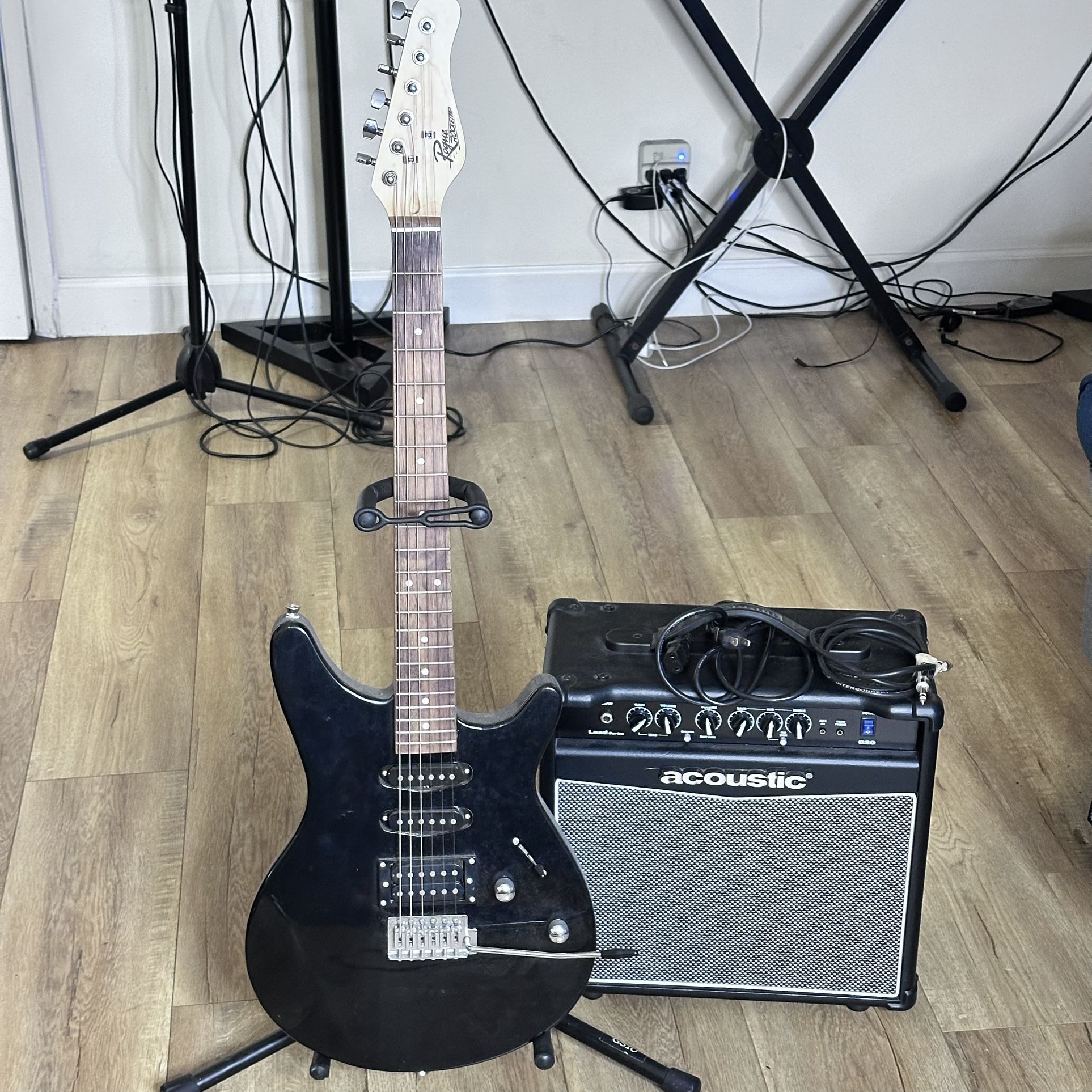 Rouge RR100 Rocketeer Electric Guitar And Acoustic G20 Amp for Sale in ...