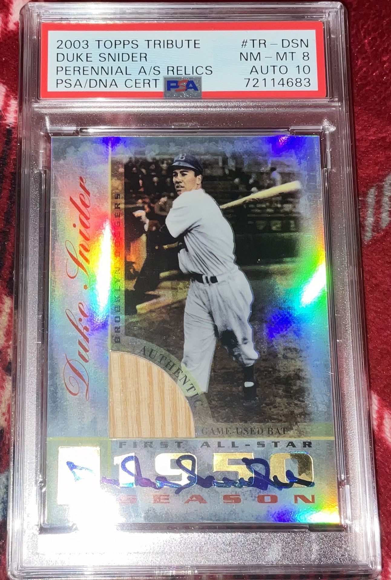 2003 TOPPS TRIBUTE PERENNIAL ALL-STAR RELICS TR-DSN DUKE SNIDER for ...