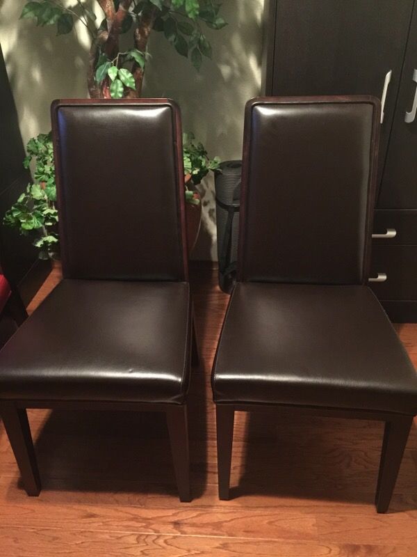 Kasala 2 Dk Brown Leather Dining Chairs for Sale in Issaquah, WA - OfferUp