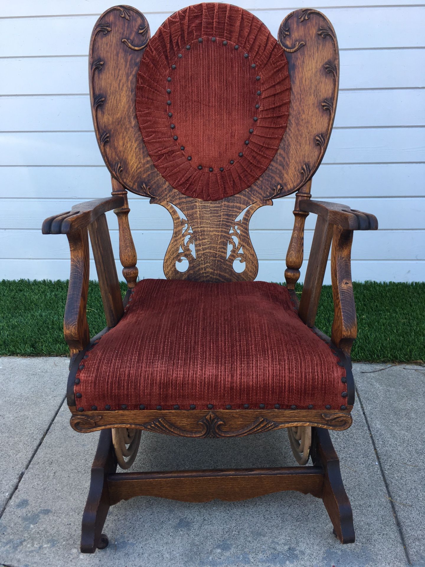 Antique Rare Early 1900’s A.H. Schram Coil Spring Rocker for Sale in ...