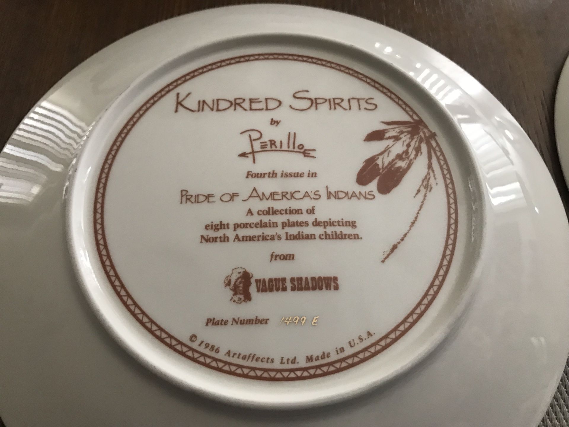 Collector Plates Gregory Perillo INDIAN HERITAGE Vague Shadows ...