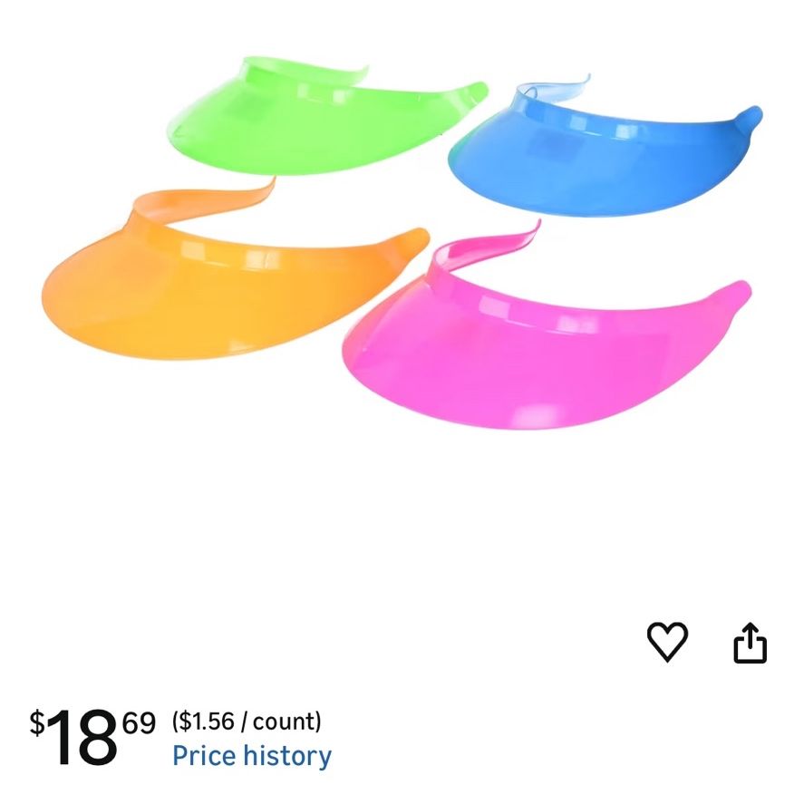 Plastic Visors Neon Colors 12 Count for Sale in San Antonio, TX - OfferUp