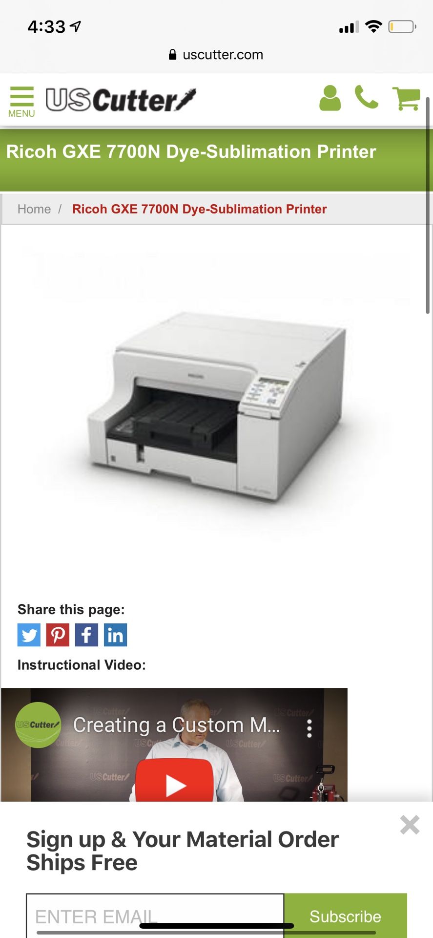 Ricoh GXE 7700N Dye-Sublimation Printer for Sale in Las Vegas, NV - OfferUp