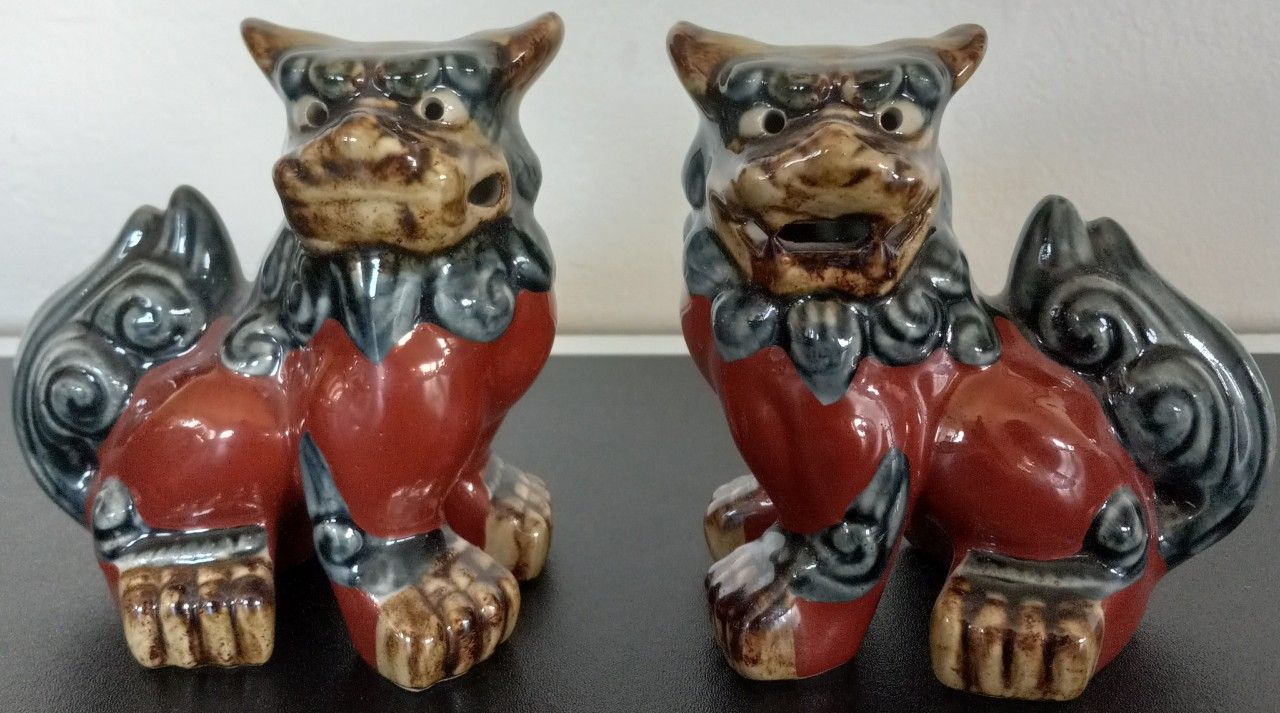 Traditional Japan Okinawa Guardian Lion/Dragon Figures for Sale in ...