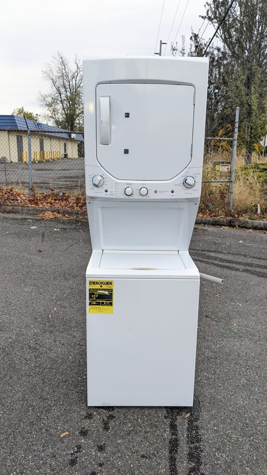 27" WIDE GE Stackable Washer And Electric Dryer. Works Great. 45 Days ...