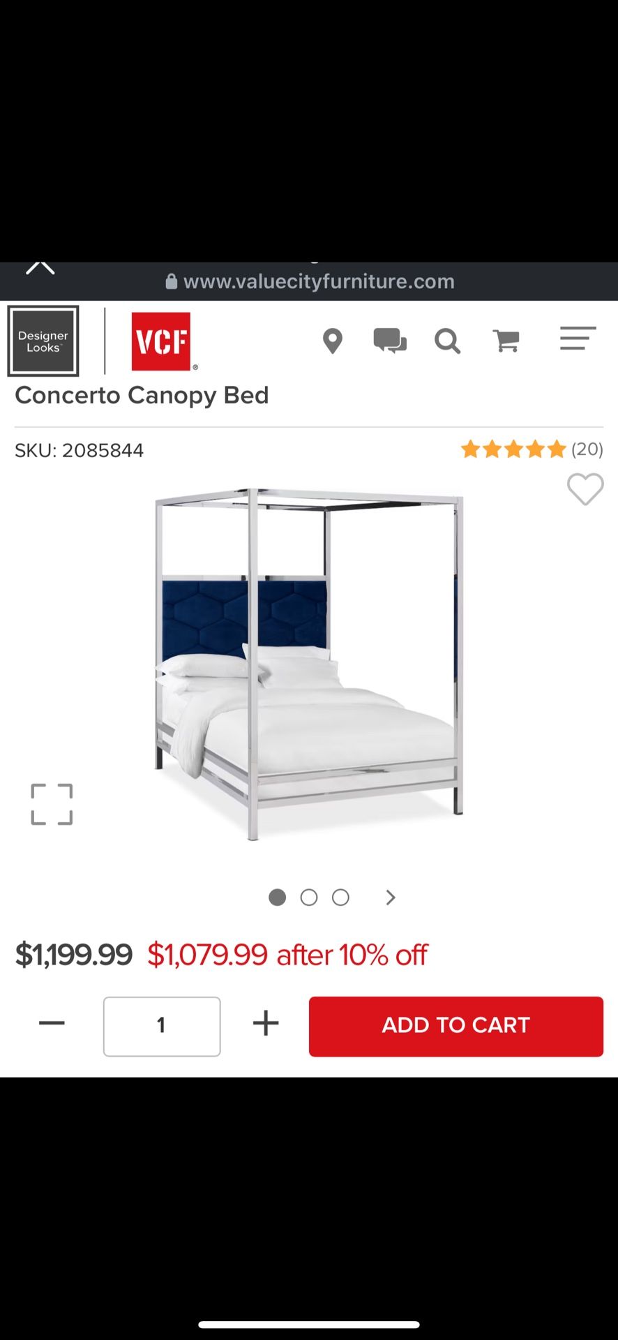Queen Size Concerto Canopy Bed From VCF And Chaise for Sale in Cleveland OH OfferUp