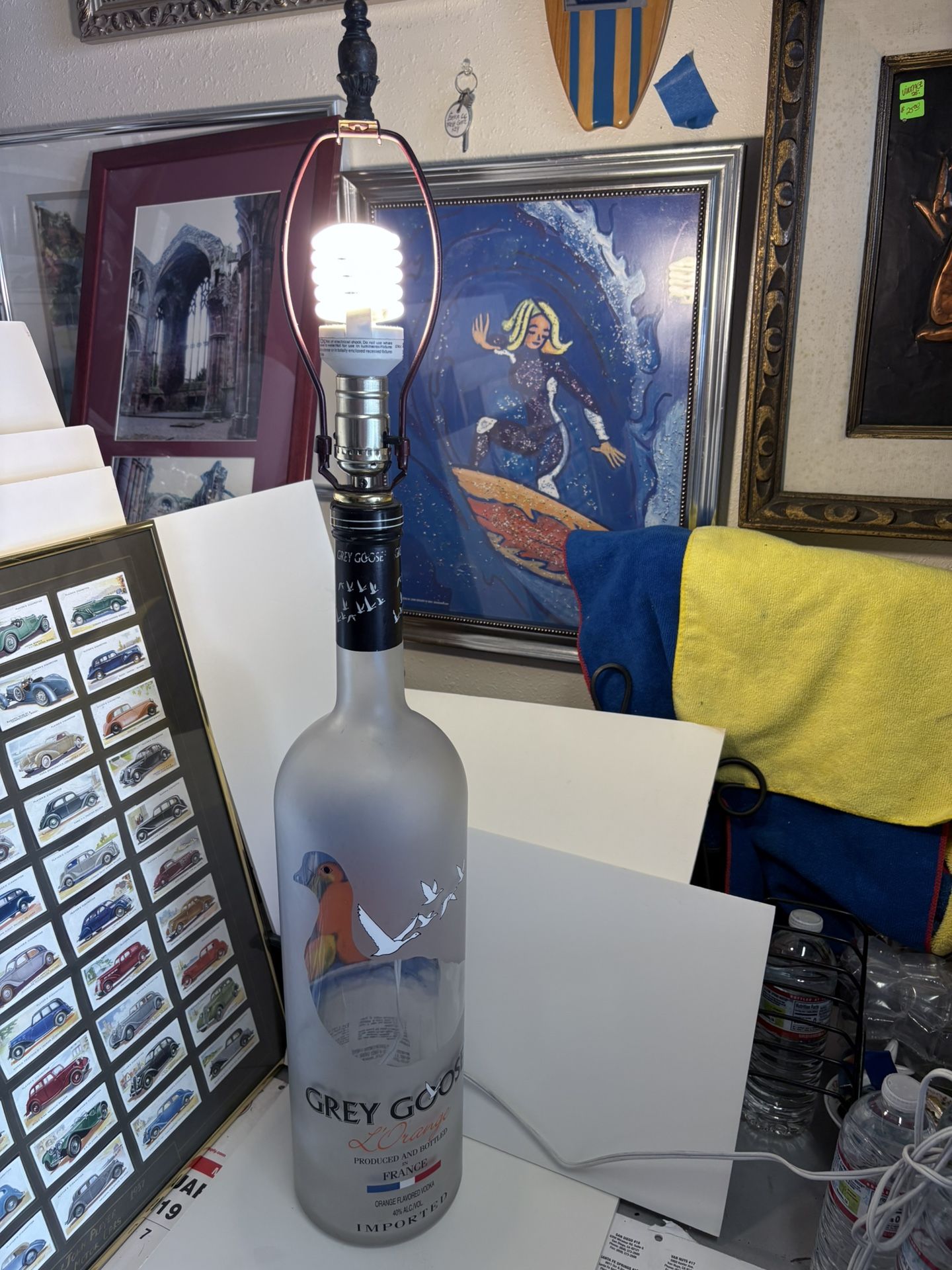 BEAUTIFUL UNIQUE “ GREY GOOSE “ LAMP ( Reduced PRICE FOR FAST SALE ...