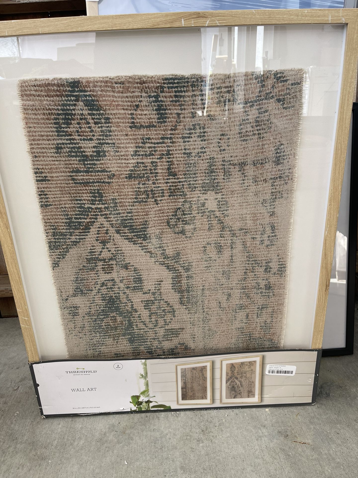 SET OF 2 Pc 24” X 30” Texture Fabric Frame Wall Art Thresholds for Sale ...