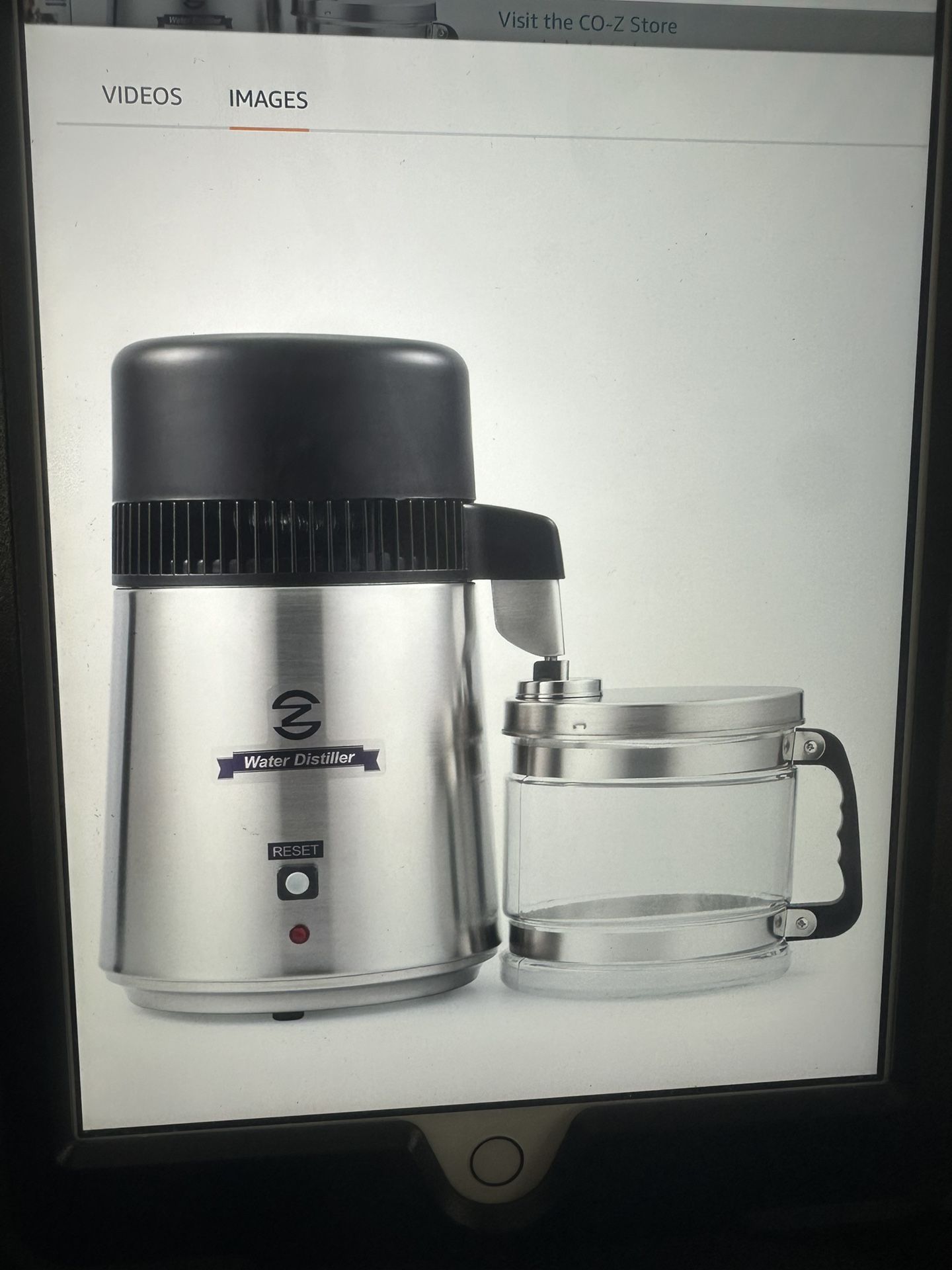 CO-Z Water Distiller, 4L Brushed 304 Stainless Steel Home Countertop ...