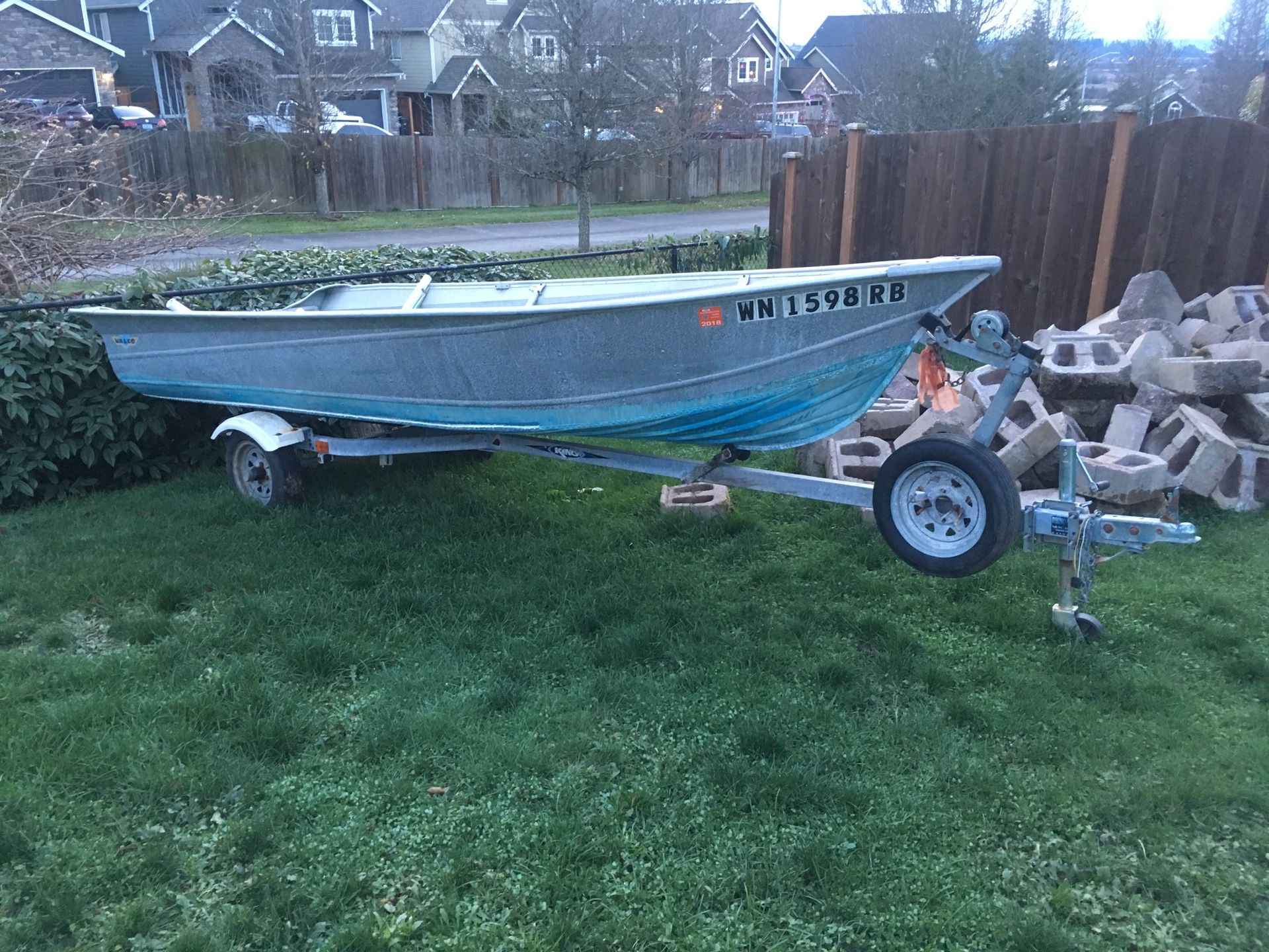 15’ Valco Aluminum Boat &Trailer for Sale in Marysville, WA - OfferUp