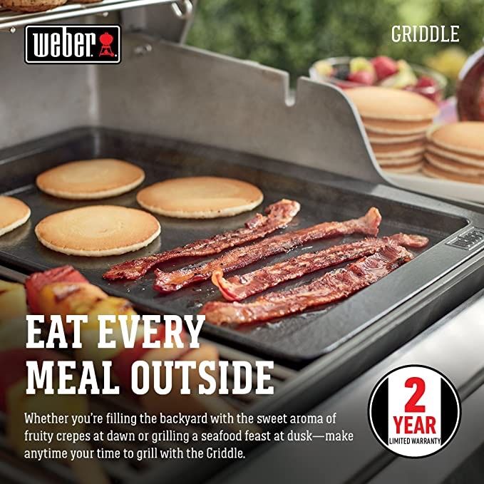 NEW Weber 7599 Cast-Iron Griddle Genesis II, II LX 3 4 6 Burner Grille ...
