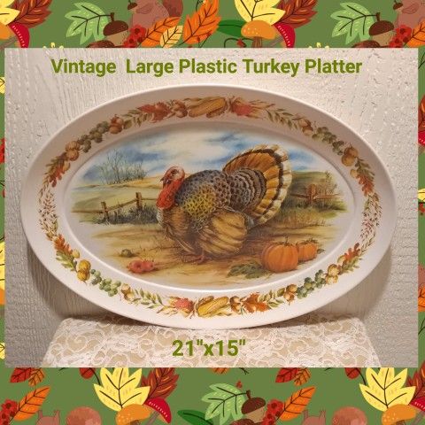 VINTAGE LARGE PLASTIC TURKEY PLATTER for Sale in Ontario, CA - OfferUp