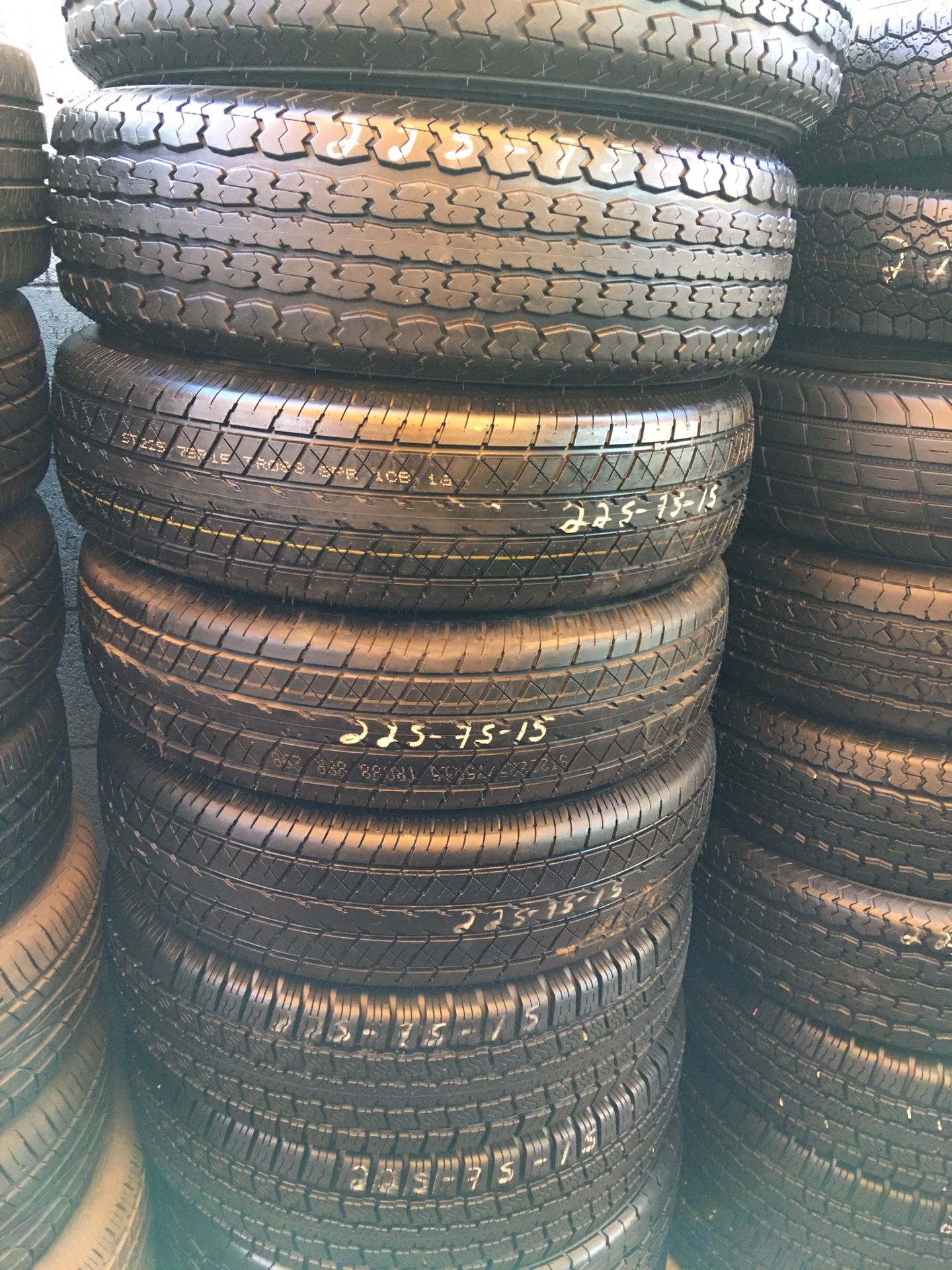 (15) 225 75 15 Used Trailer Tires Excellent Condition Installation ST ...