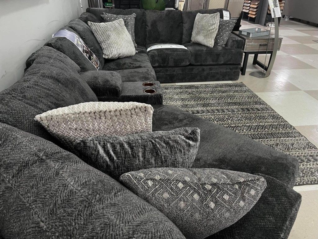 Mammoth Dark Gray High Quality Huge Sectional Sofa With Cuddler by ...