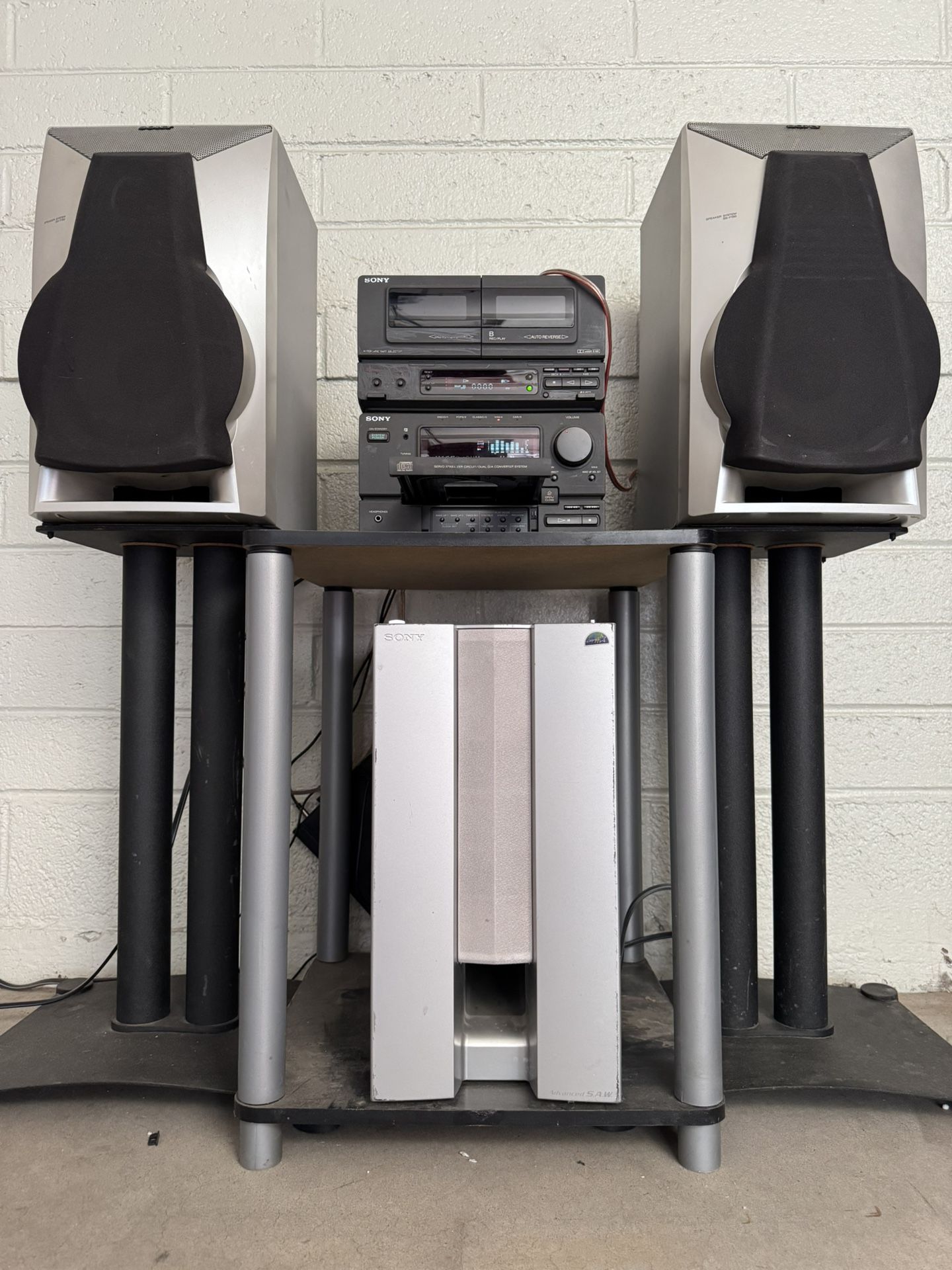 Old School Sony Stereo with Subwoofer with Remote, (Only Bluetooth ...