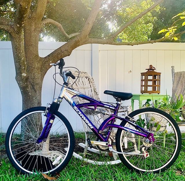 26" Men's SCHWINN Purple 21 Speed Full Suspension Mountain Bicycle ...