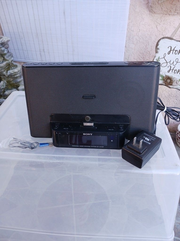 Sony IPhone Docking Station With Dual Alarm Clock Settings for Sale in ...