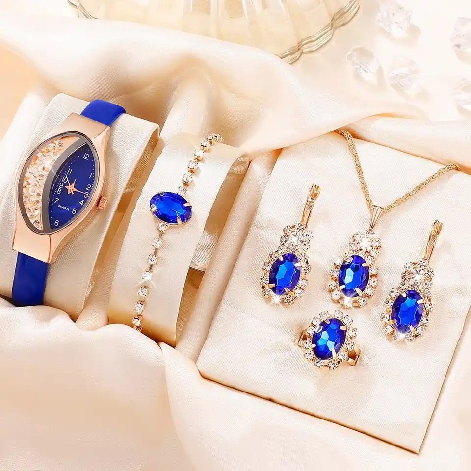 6 Pieces Set Women's Quartz Watch Rhinestone Watch Luxury Brand Design ...