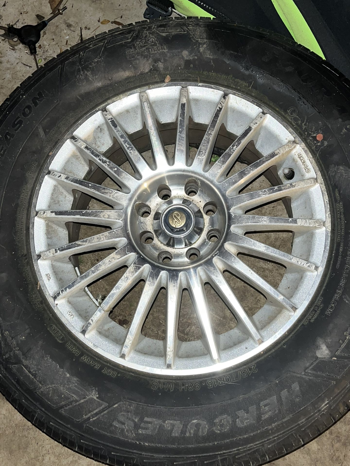 Enkei 8 lug 15 inch car rim, tire Hercules all season tour 4.0 plus 215 ...