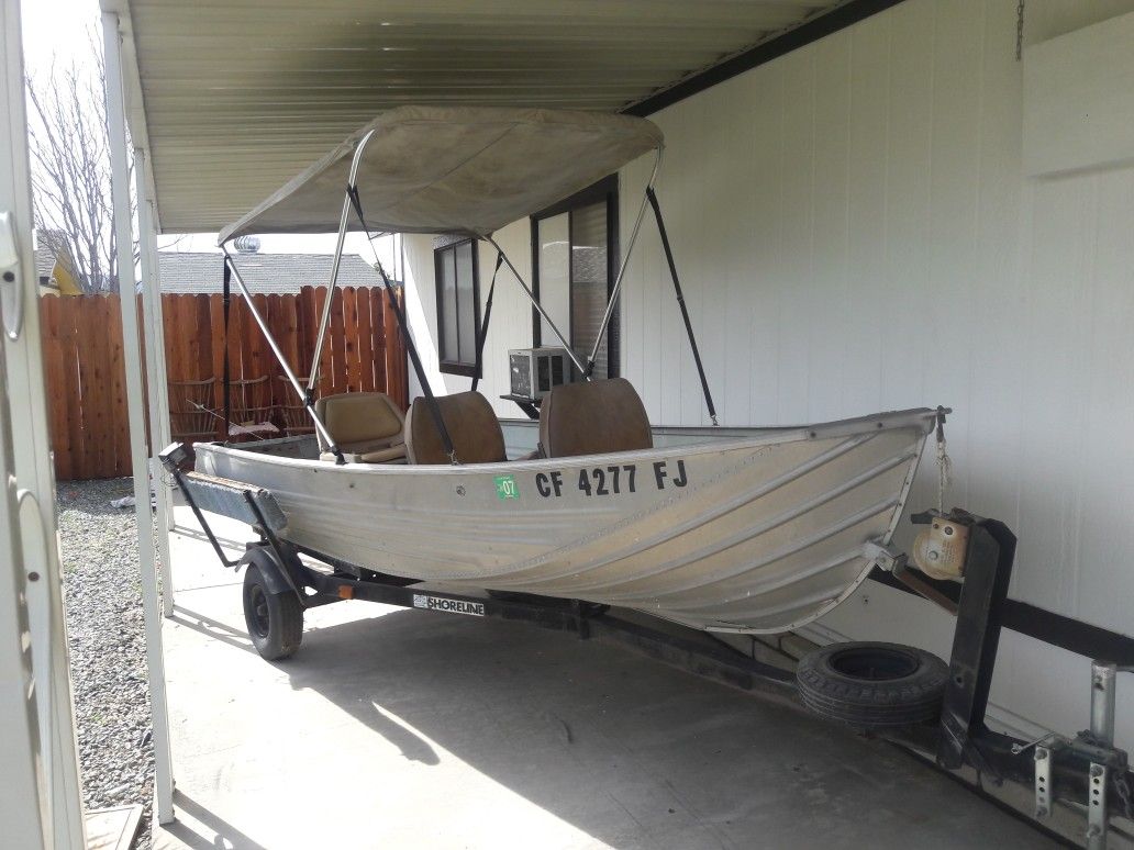 13 ft Valco Aluminum Boat w/ Dutton Lanson Co. Trailer for Sale in San ...