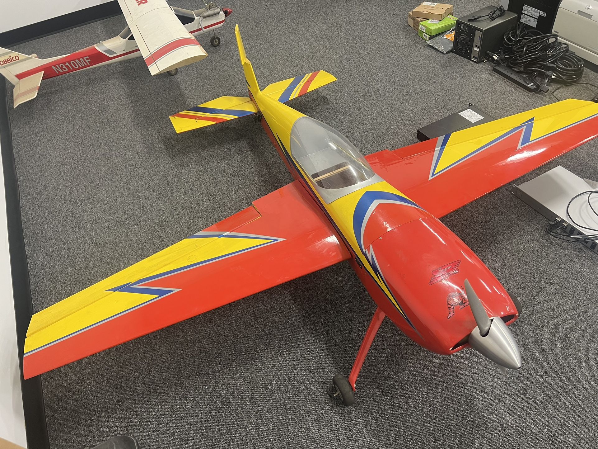 Large Scale R/C Gas Stunt Plane - Yellow, Red, & Blue for Sale in Santa ...
