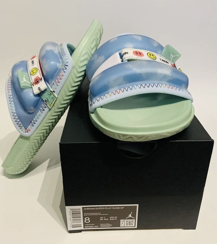 Jordan X J Balvin Super Play Slides SP DR1330-413 Mens Size 8 NWB for ...
