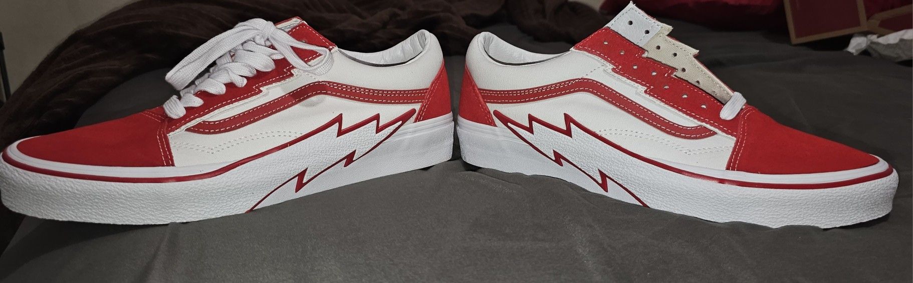 Red Old School Lightning Bolt Vans for Sale in Bakersfield, CA - OfferUp