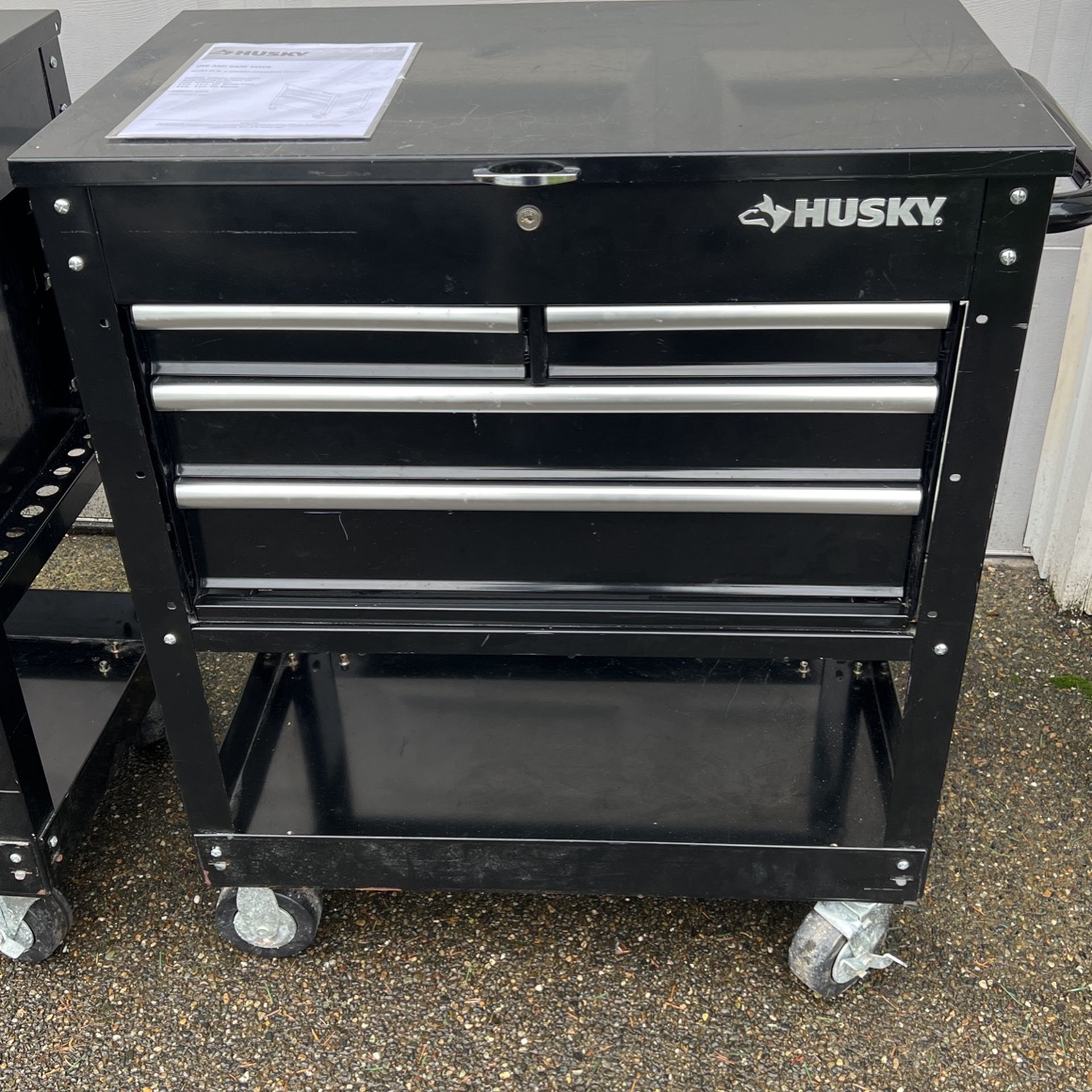 Two Husky Rolling Tool Cart 4 Drawer Cart On Casters Tool Chest for ...