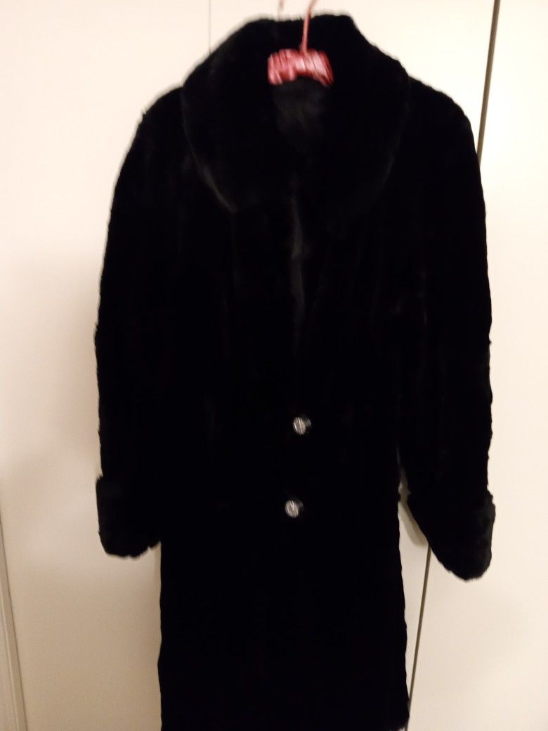 Vintage Black Dyed Rabbit Fur Coat $150 You've Got To See It To Believe ...